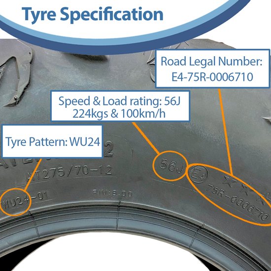27x11.00-12 (275/70-12) 6-ply ATV-band WU24 OBOR Scoprio 56J E-Marked ...