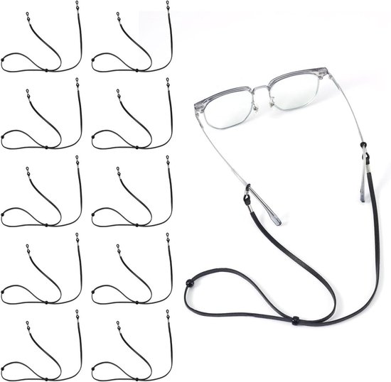 10 Stuks Verstelbare Brillenbandjes Rond de Nek Premium Leren ...