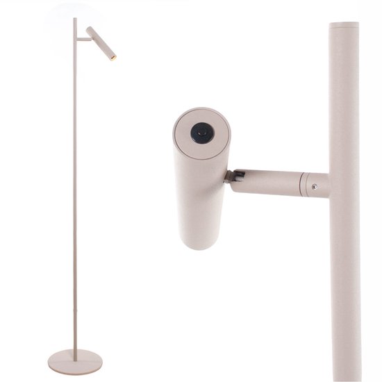 Staande Pierro leeslamp | 1 lichts | zand / beige / creme | metaal ...