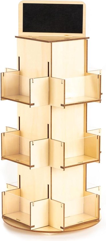 Draaibare Tafelstandaard van Hout | Sticker Display Stand voor ...