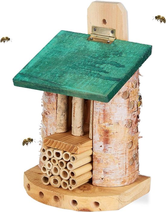 Insect Hotel Nesting Box for Wild Bees & Wasps - HxWxD 22.5x16x8.5 cm ...