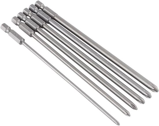 Schroevendraaier Bits Set - 6 Stuks, Torx en Kruiskop PH1 PH2 - 150mm Schacht -... | bol