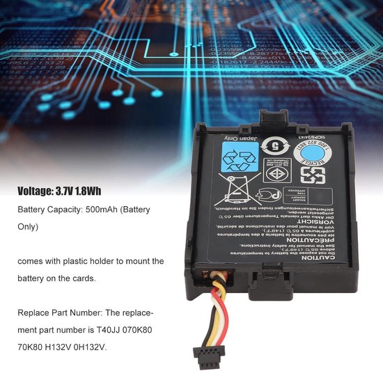 Battery for Dell PERC RAID H710 H710P H730 H810 H830 for PowerEdge M620 ...