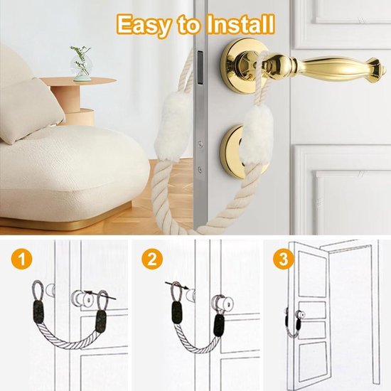 2-Pack Door Cords Clamp Protection - Cotton Door Stopper Jacket Clamp ...