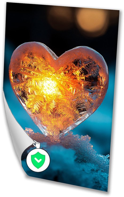 Winterhart met warme gloed - Hart posters - Poster licht ...