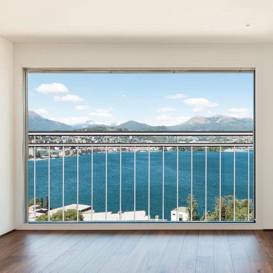 Aufun Frans Balkon Rvs Reling 225 X 90 Cm Terrasreling Met 16 Vulstaven ...