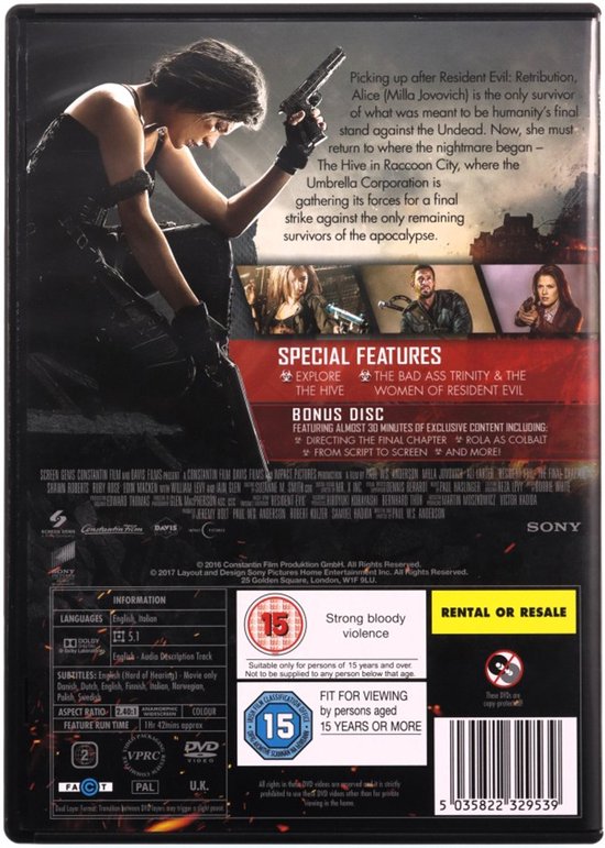Resident Evil: Final Chapter (Dvd), William Levy | Dvd's | bol