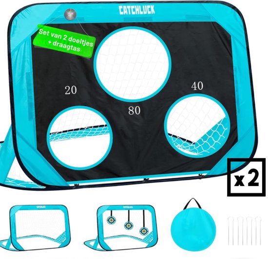 Set van 2 Voetbaldoeltjes 120 x 80 cm incl. Scoredoek - Word Voetbal ...