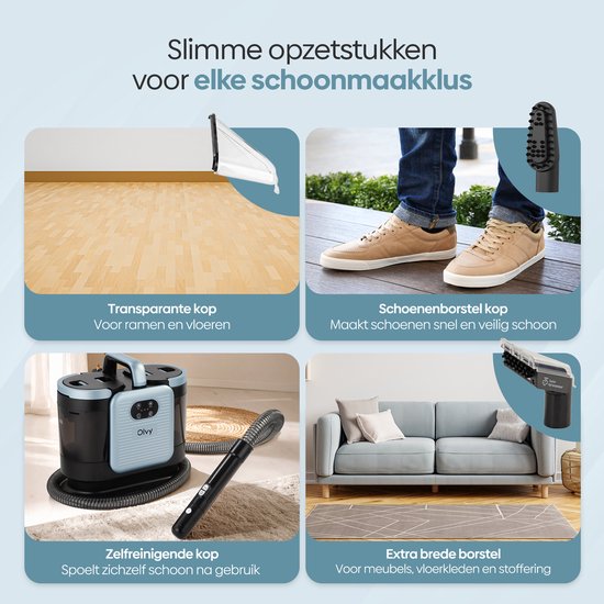 Olvy Tapijtreiniger PRO - Stoomreiniger - Meubelreiniger - 100° Stoom ...