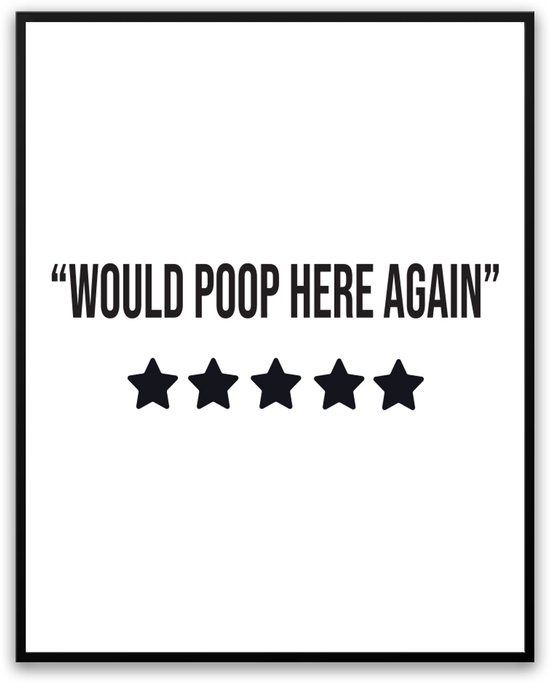 Would Poop here Again Fotolijst 40x50 cm - WC - Toilet - Foto - Poster ...