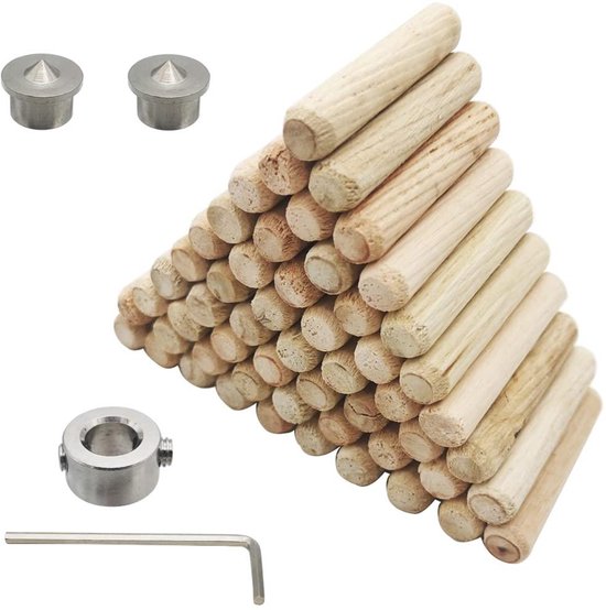 Houten deuvelset 8 mm - 55 stuks deuvelspelden - 2 stuks deuvelpinnen ...