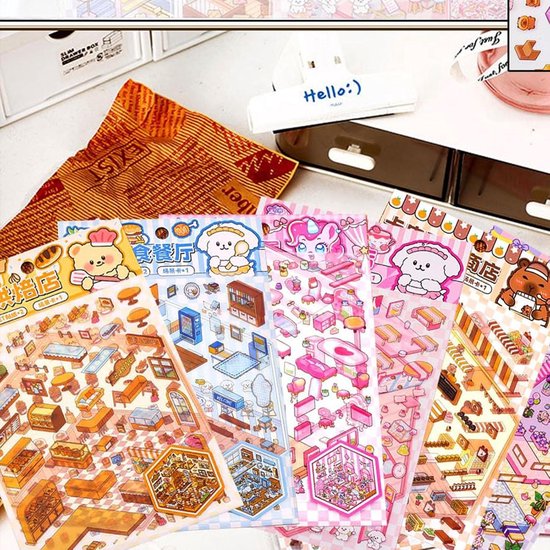 3D Stickers Set with 6 Different Scenes - Reusable and Easy to Use for ...