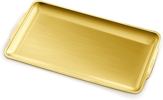 Roestvrijstalen dienblad - elegante serveerschaal - 1 stuk - goud - 40 ...