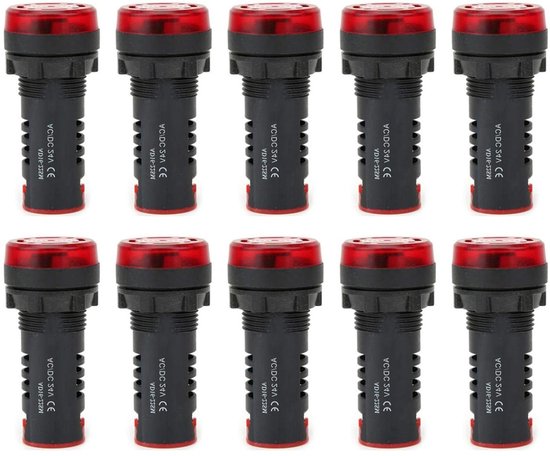 10 stuks rode hoorbare alarmindicator 24V 20mA LED-zoemer met luide ...