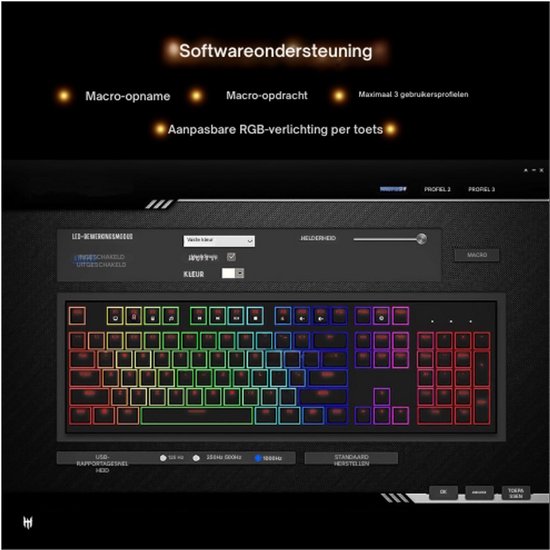 Phantom Plus 87 Toetsen Mechanisch RGB Gaming Toetsenbord - Bedraad Met ...