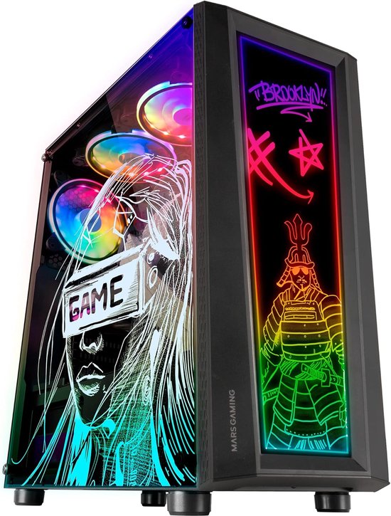 ATX Gaming PC Behuizing met ARGB Verlichting en Dubbel Gehard Glas | bol