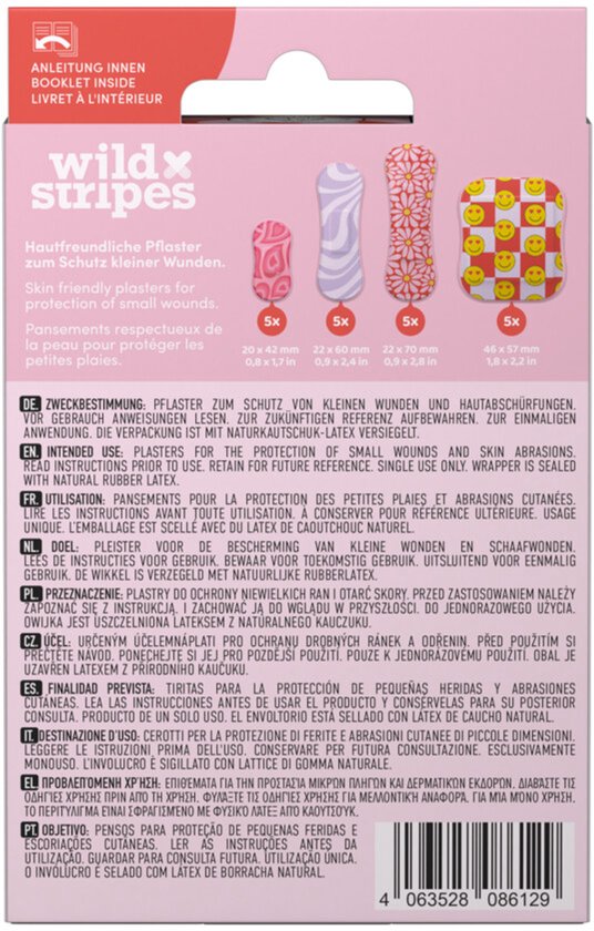 Wild Stripes Pleisters Classic Sensitive Pastel Fun - 20 stuks | bol
