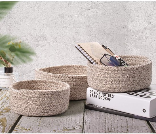 Ibenzoa® Stapelbare Gevlochten Opbergmanden Set van 3 voor Stijlvolle ...