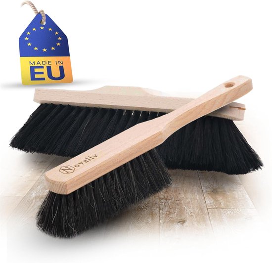 Handborstel + bezem paardenhaar fijn dierenhaar staarthaar handveger ...