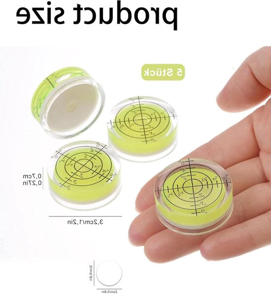 Set of 5 Precision Water Chips - 32 mm Diameter Small Spirit Level with ...