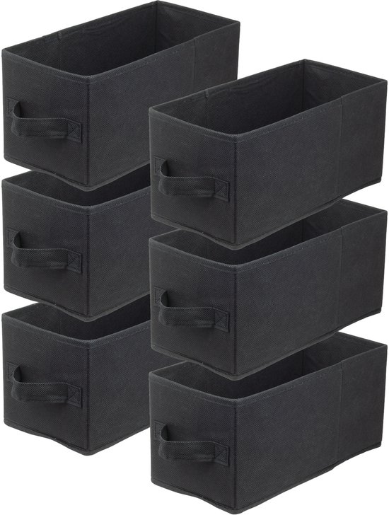 LAVITA® Opbergmand Textiel - 15x31x15 Zwart 6 Stuks - Opbergbox Kast ...