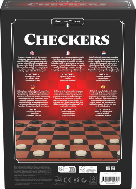 Goliath Classics Checkers - Damspel - Dammen - Denkspel - Bordspel - 1 tegen 1 | Games | bol