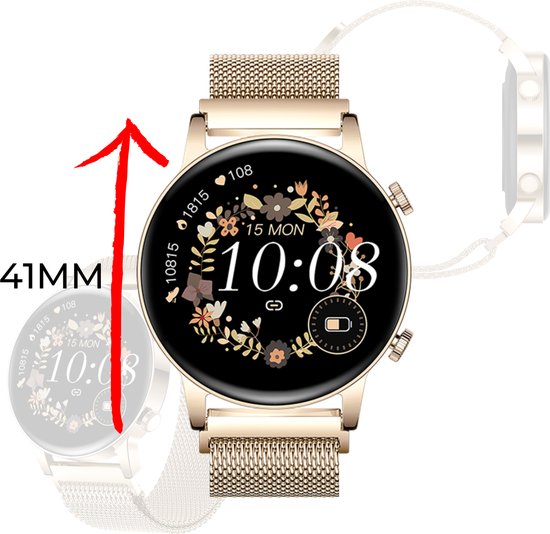 Smartwatch Dames & Heren - Rose Goud - Stappenteller & Bloeddrukmeter ...