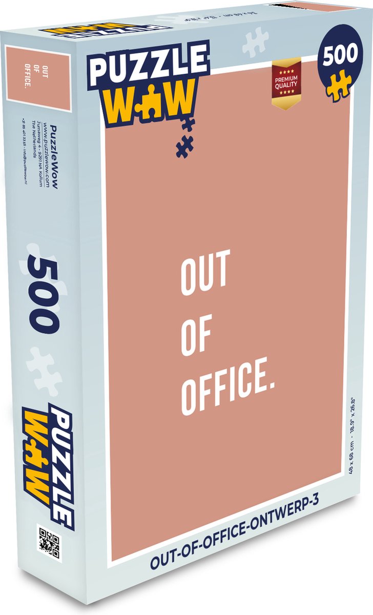 Puzzel Quotes - Roze - Out of office - Legpuzzel - Puzzel 500 stukjes ...