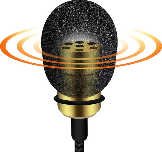 Revers-microfoon 3,5mm jack omnidirectioneel geluid roterende klem 3m ...