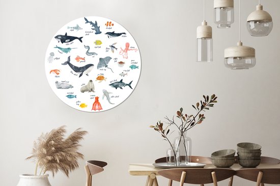 WallCircle - Muurstickers - Behangcirkel - Zeedieren - Kinderen - Dieren - Vissen -... | bol