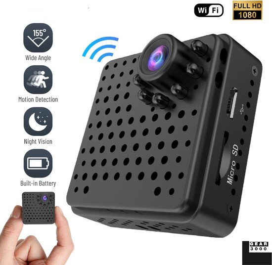 GEAR 3000® Mini Camera - SpyCam - BodyCam - Beveiligingscamera met ...