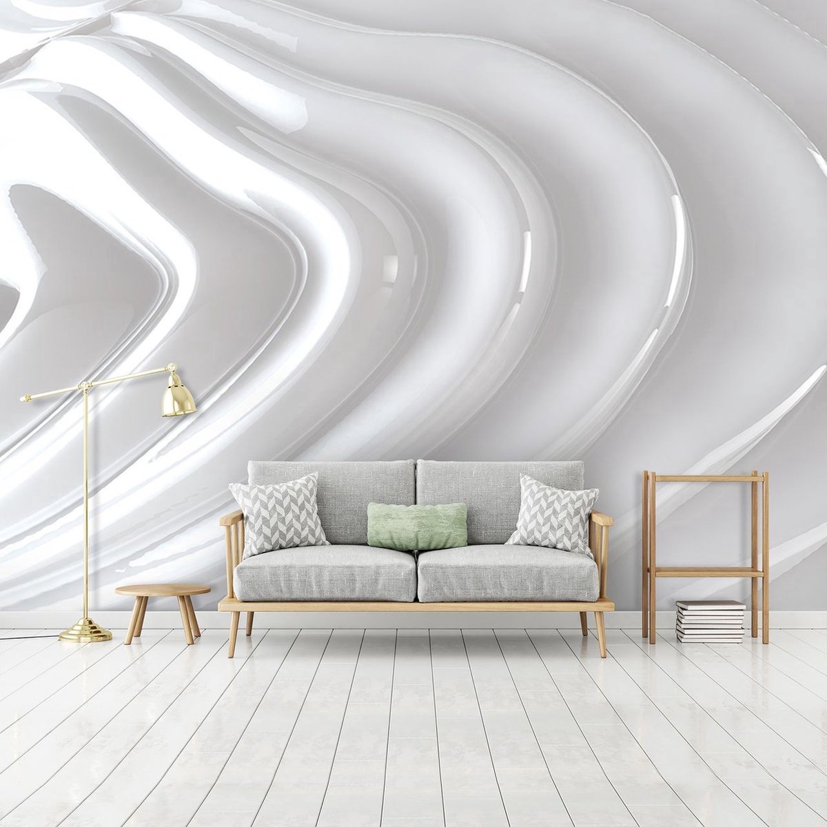 Fotobehang - Vlies Behang - Moderne Golven - Kunst - 520 x 318 cm | bol.com