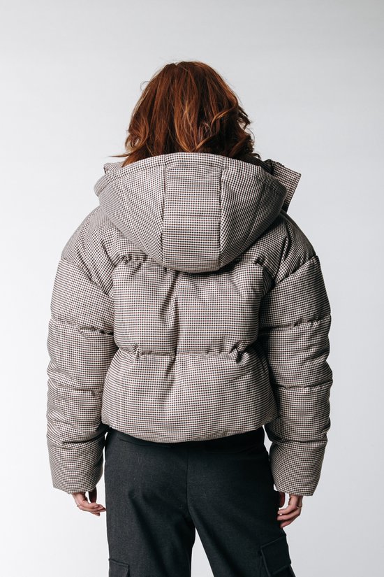 Colourful Rebel Zya Dogtooth Cropped Puffer Jacket- Maat XL | bol
