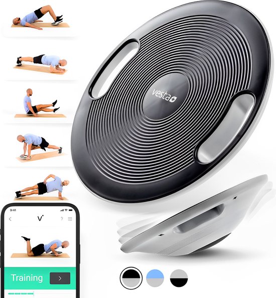 TIB Balansbord - Balanstrainer - Balanskussen - App Met 260 Oefeningen ...