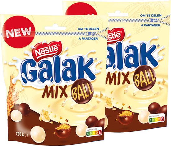 Galak Mix Ball - witte chocolade en melkchocolade - 250g x 2 | bol