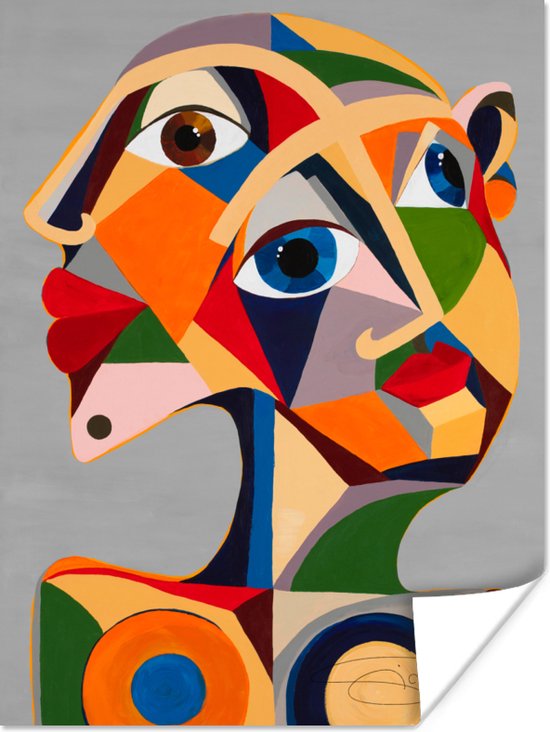 Poster Gezichten - Kleurrijk - Abstract - Ogen - 30x40 cm | bol