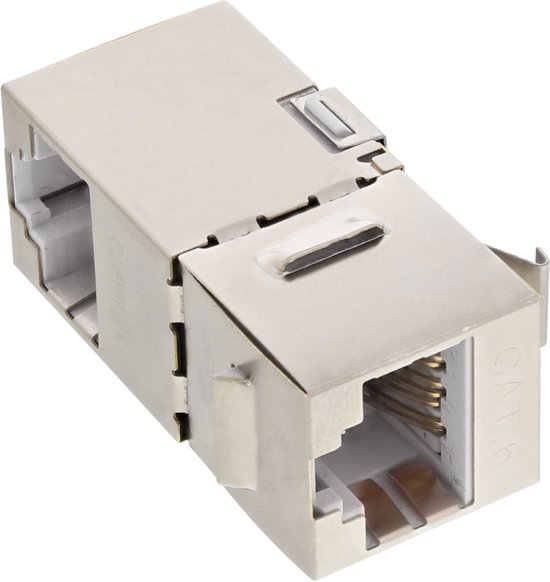 STP CAT6 Gigabit Keystone module RJ45 - RJ45 - 90° haaks / metaal | bol