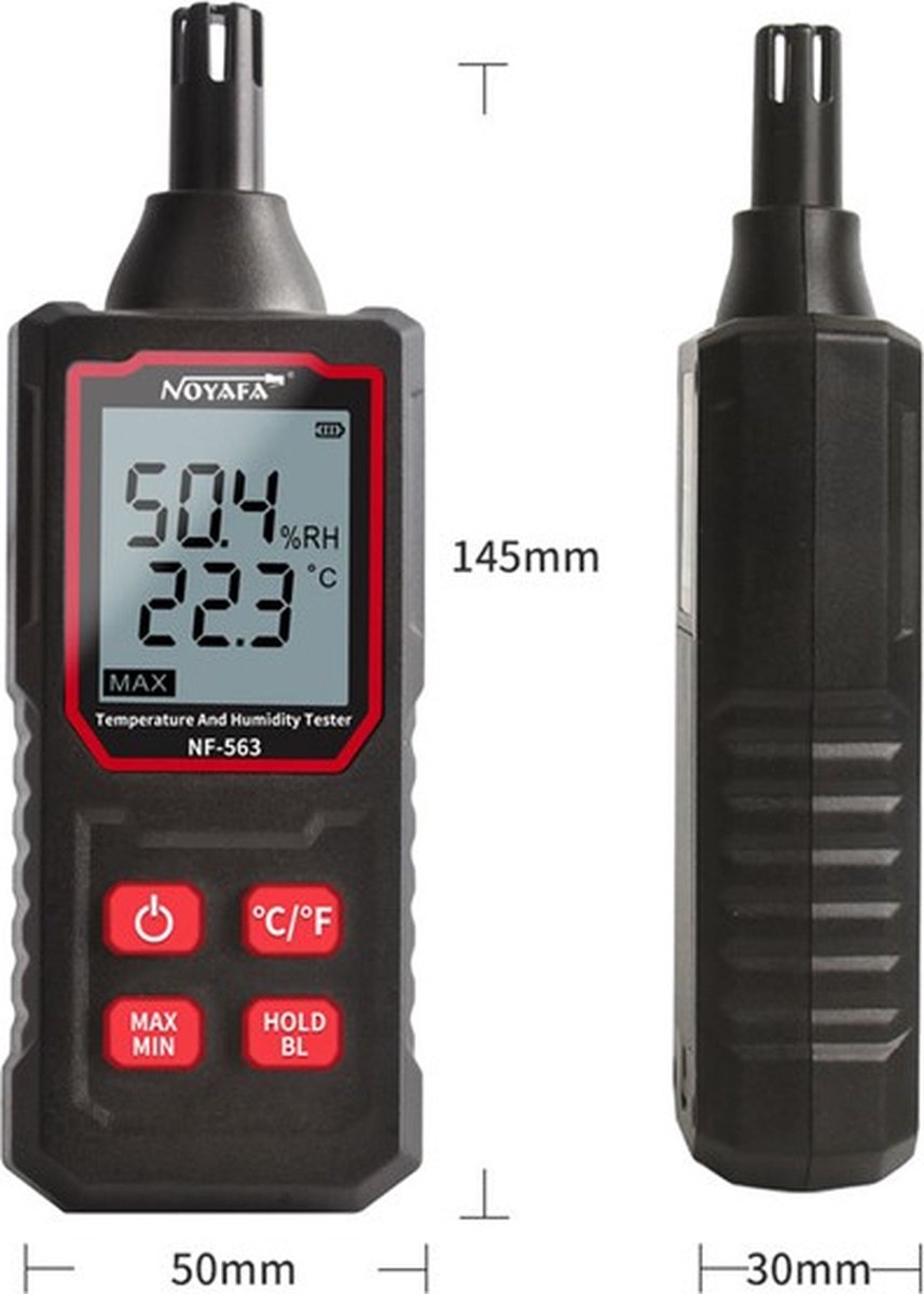 Noyafa - NF 563 - Temperatuurmeter voor omgeving - Temperature ...
