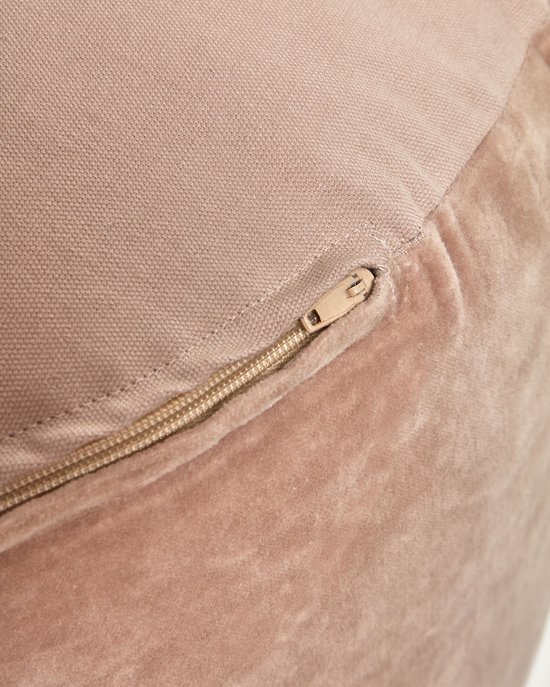 Kave Home - Angelica 100% fluwelen katoenen ronde poef in roze, Ø 45 cm ...