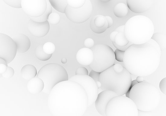 Fotobehang Witte Ballen 3D - Vliesbehang - 208 x 146 cm | bol