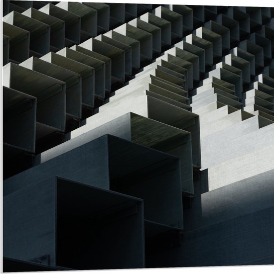 PVC Schuimplaat - Patroon van Donkergekleurde Vakken - 80x80 cm Foto op ...