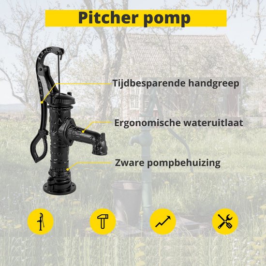 Arvona Antieke Handpomp - Waterpomp - Gietijzer - Eyecatcher - Zwart ...