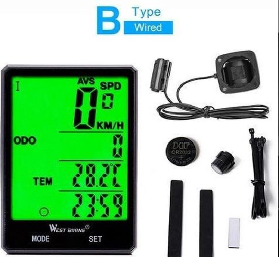 Waterdichte Fietscomputer met Achtergrondverlichting - Draadloze ...