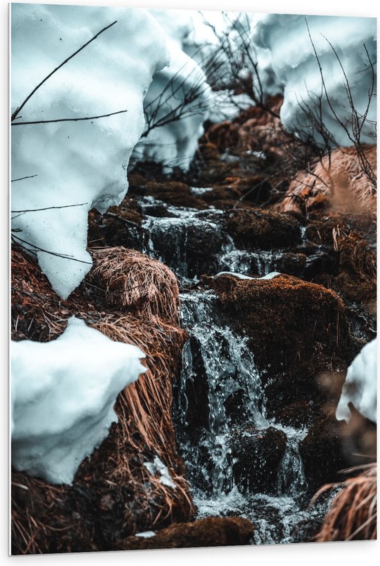 PVC Schuimplaat - Rivier - Zand - Water - Sneuuw - Takjes - 80x120 cm ...