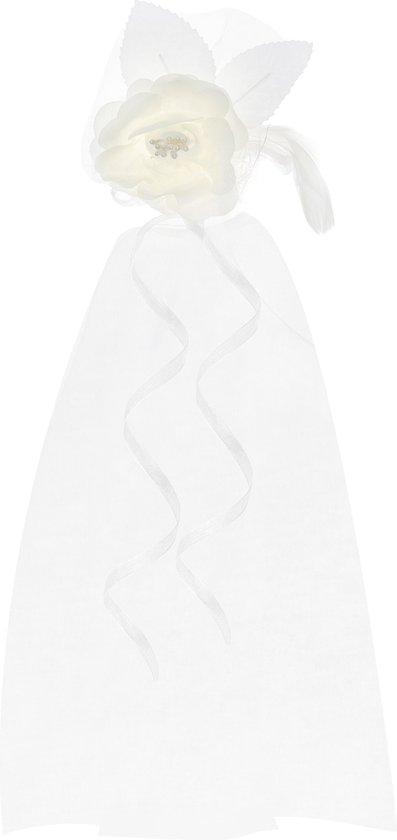 PartyDeco trouwauto antenne lint boeket - Bruiloft - wit/creme - 8x ...