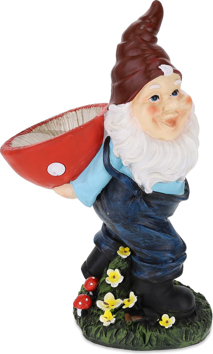 Relaxdays tuinkabouter met vogelbad - kabouter - klassiek tuinbeeld ...