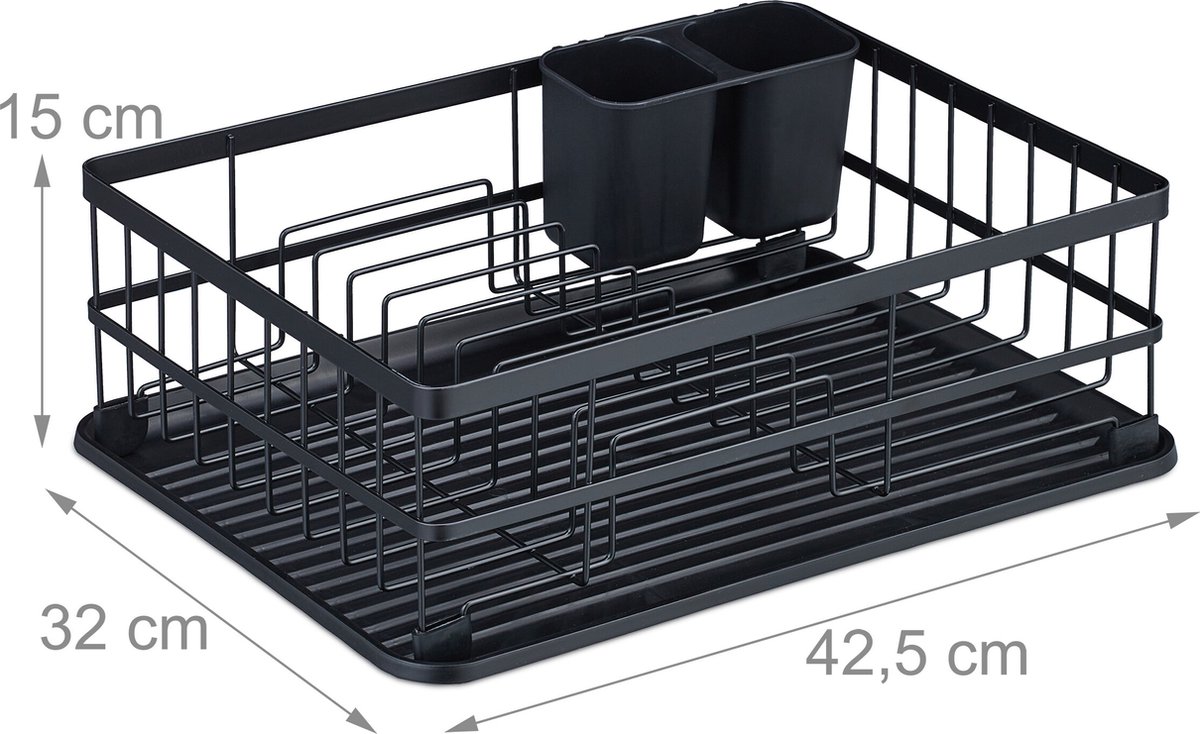 Relaxdays afdruiprek met lekbak - metaal - kunststof - druiprek ...