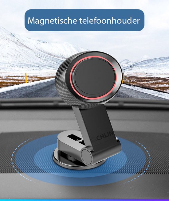 CHLIN® Carbon - Magnetische verstelbare telefoonhouder - 360° draaibaar ...