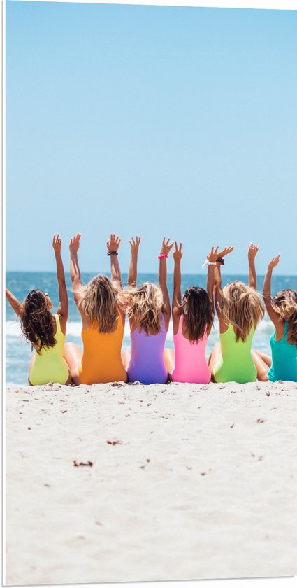 PVC Schuimplaat - Strand - Zee - Water - Zand - Personen - Kleuren ...