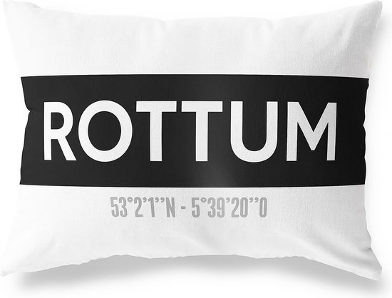 Tuinkussen ROTTUM - FRIESLAND met coördinaten - Buitenkussen ...